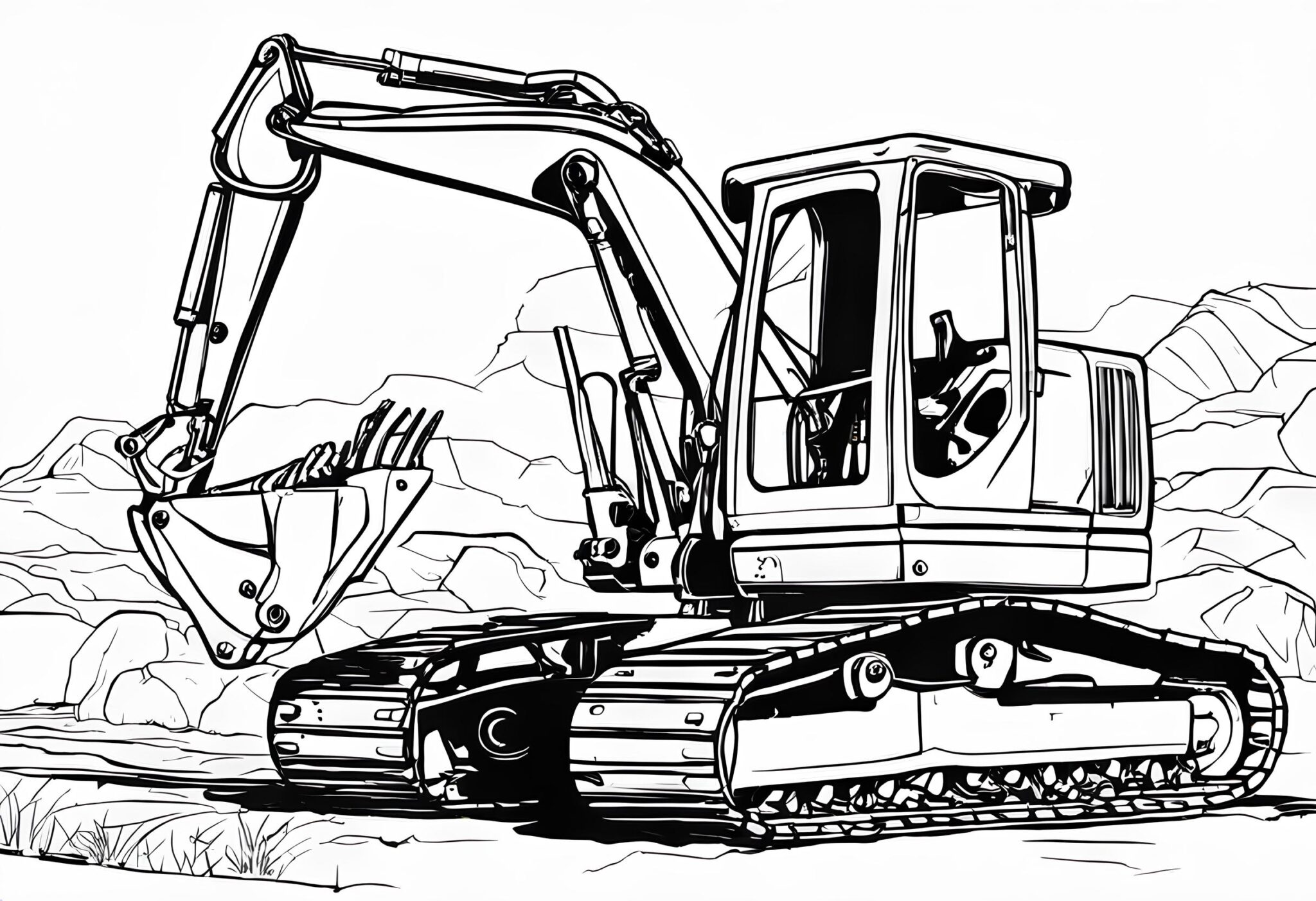 Bagger - Ausmalbild.eu