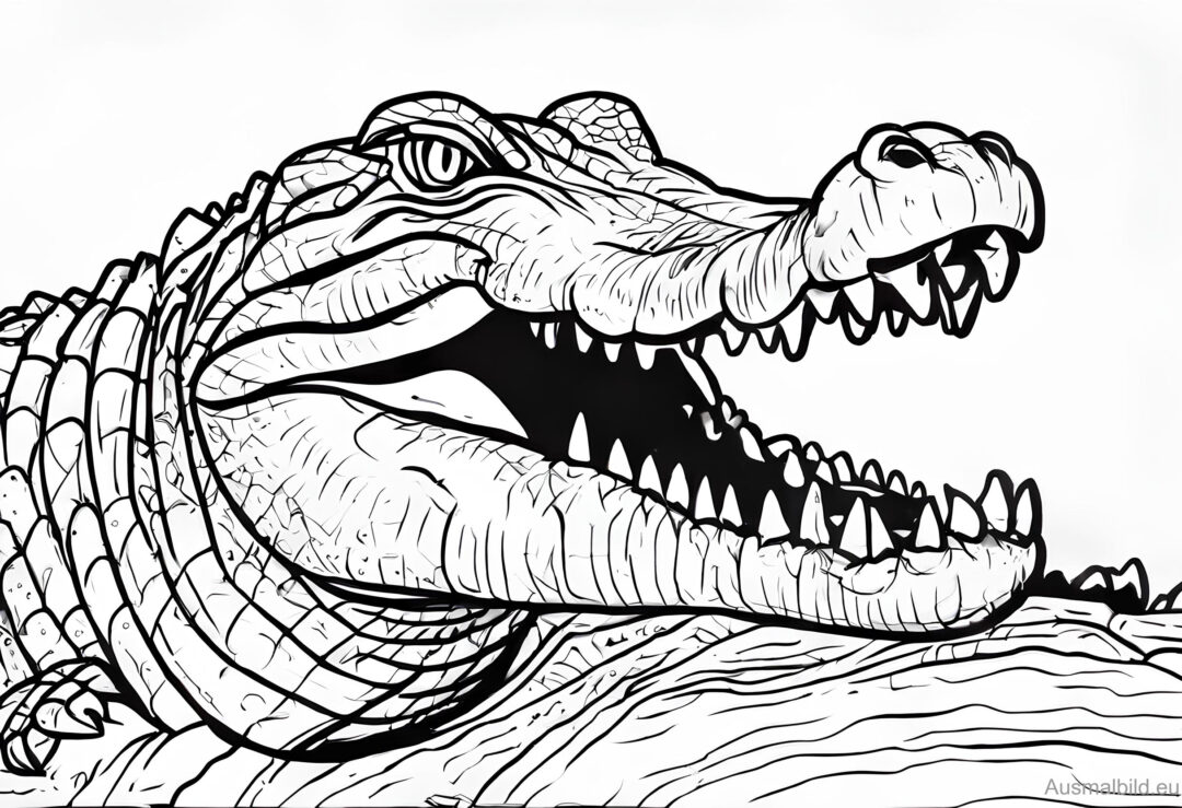 Krokodil - Ausmalbild.eu
