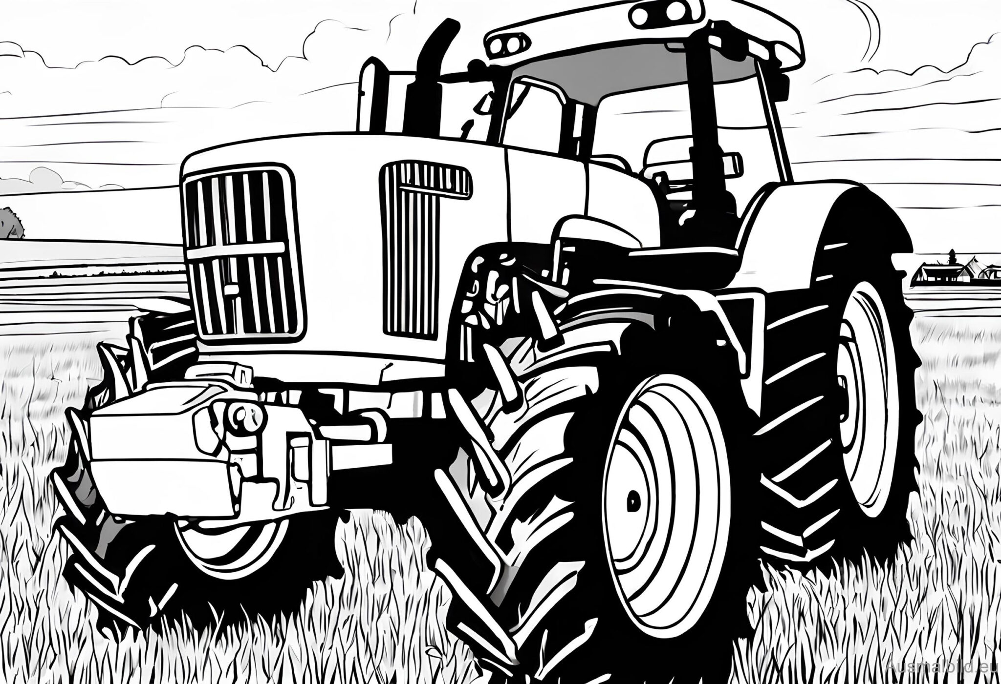 Traktor - Fahrzeuge - Ausmalbild.eu