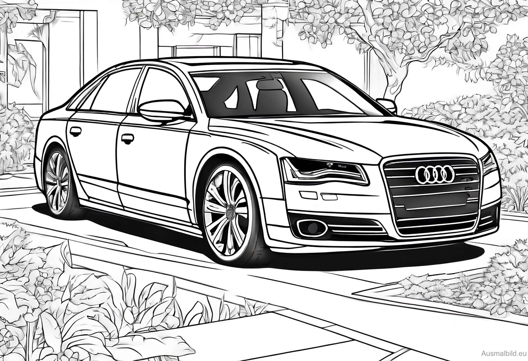 Audi A8 - Ausmalbild.eu