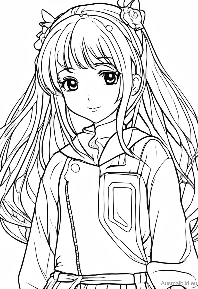 Manga Mädchen - Manga & Anime - Ausmalbild.eu