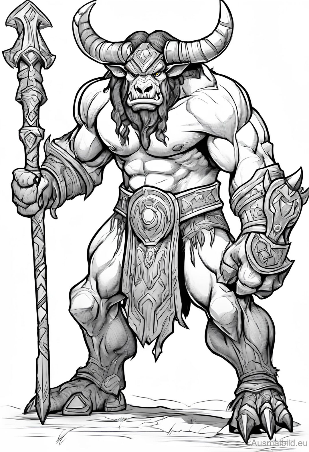 RPG Minotaur 6 - Fantasy - Ausmalbild.eu