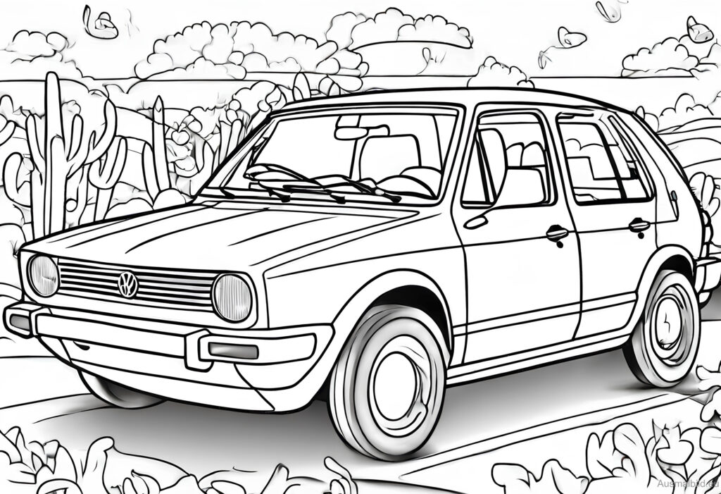 VW Golf - Ausmalbild.eu