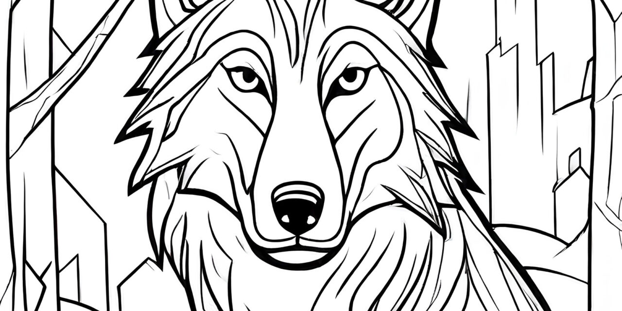 Stilvolle Boser Wolf Ausmalbild Bild