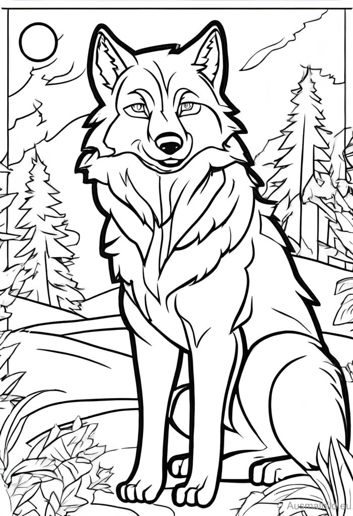 Wolf - Ausmalbild.eu