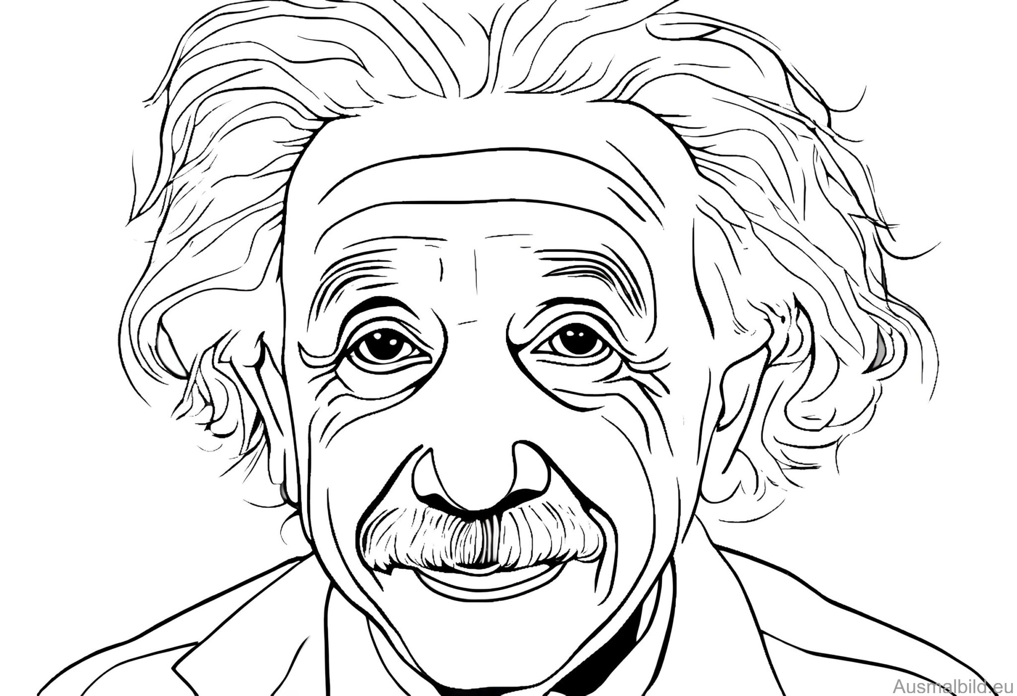 Albert Einstein portrait - People - Ausmalbild.eu