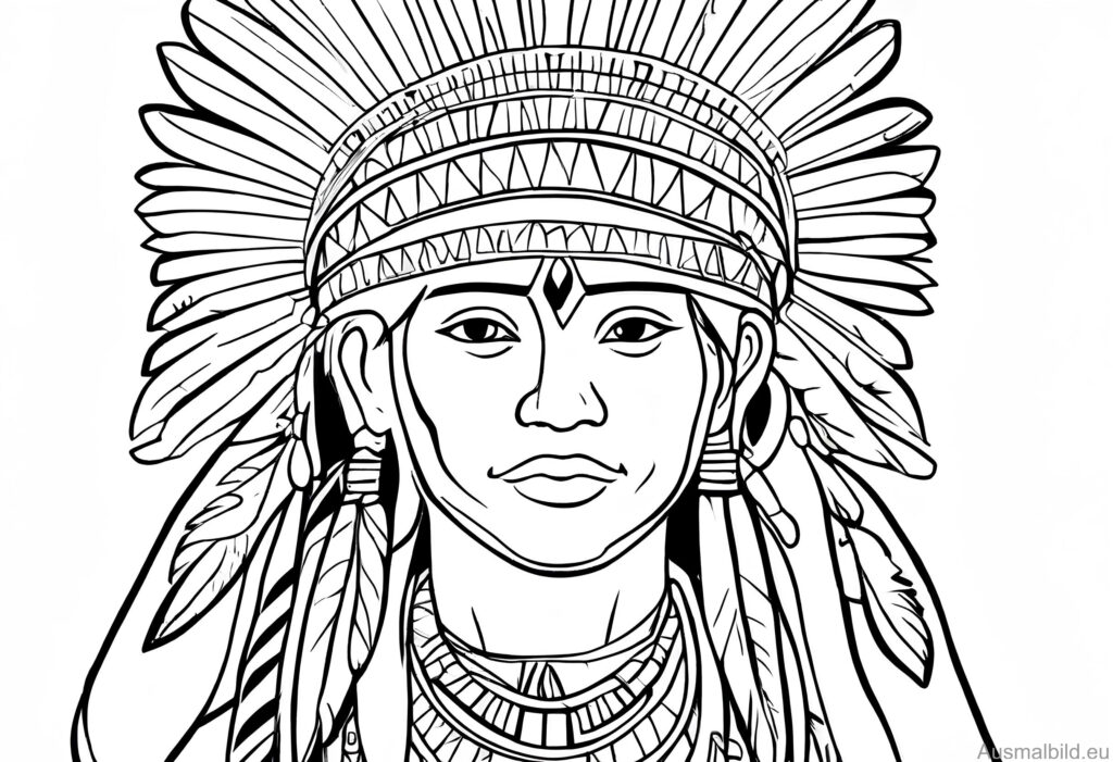 Young Indian - People - Ausmalbild.eu