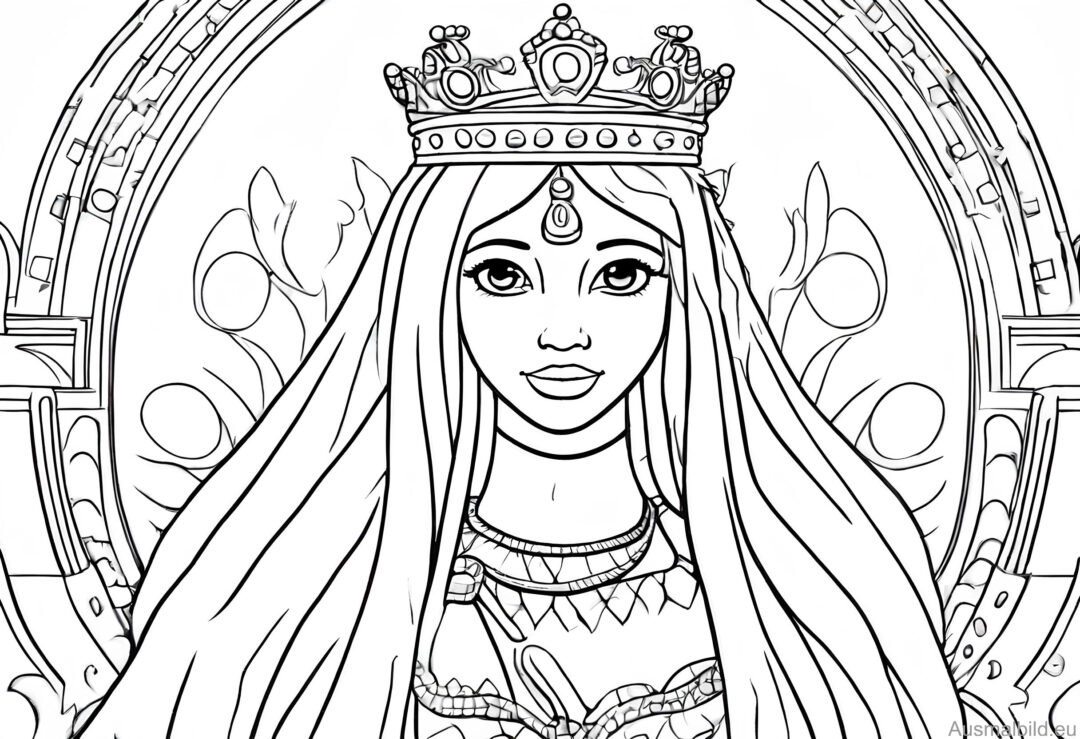 Portrait of a queen - People - Ausmalbild.eu