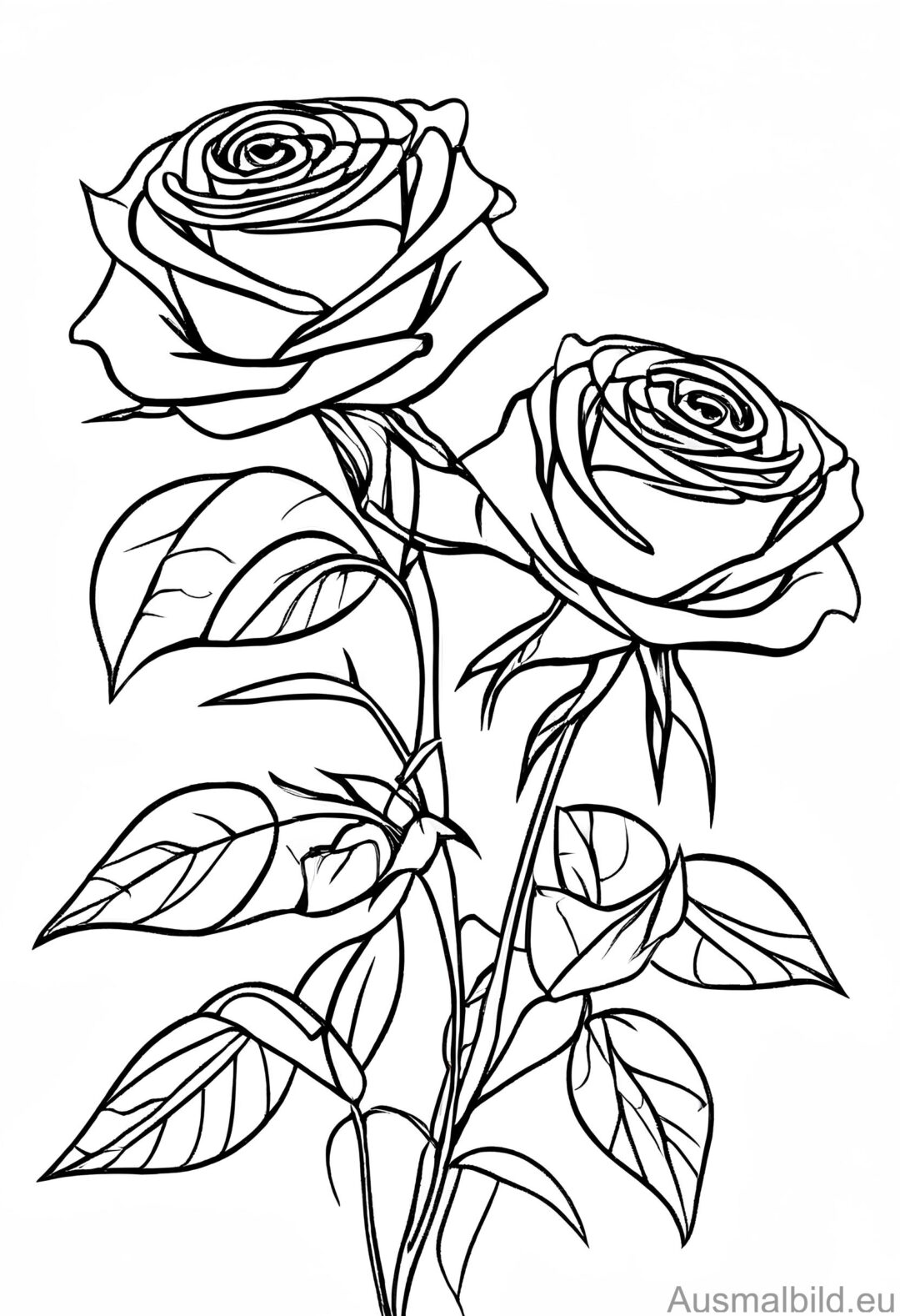 Rosen 2 - Ausmalbild.eu