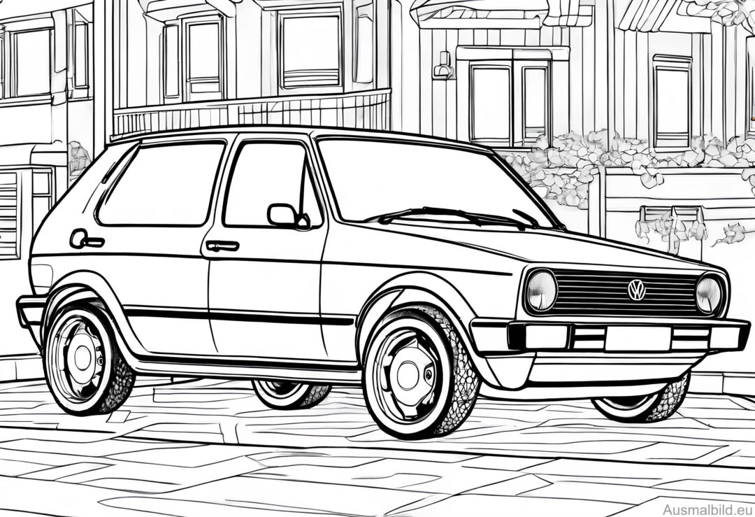 VW Golf 2 - Ausmalbild.eu