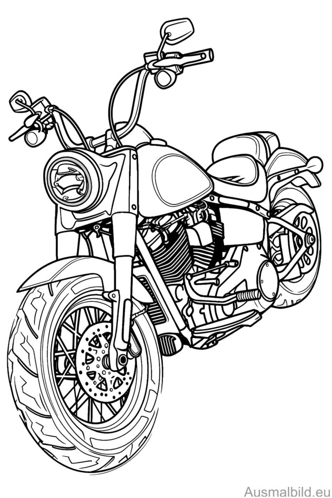 Motorrad 2 - Ausmalbild.eu