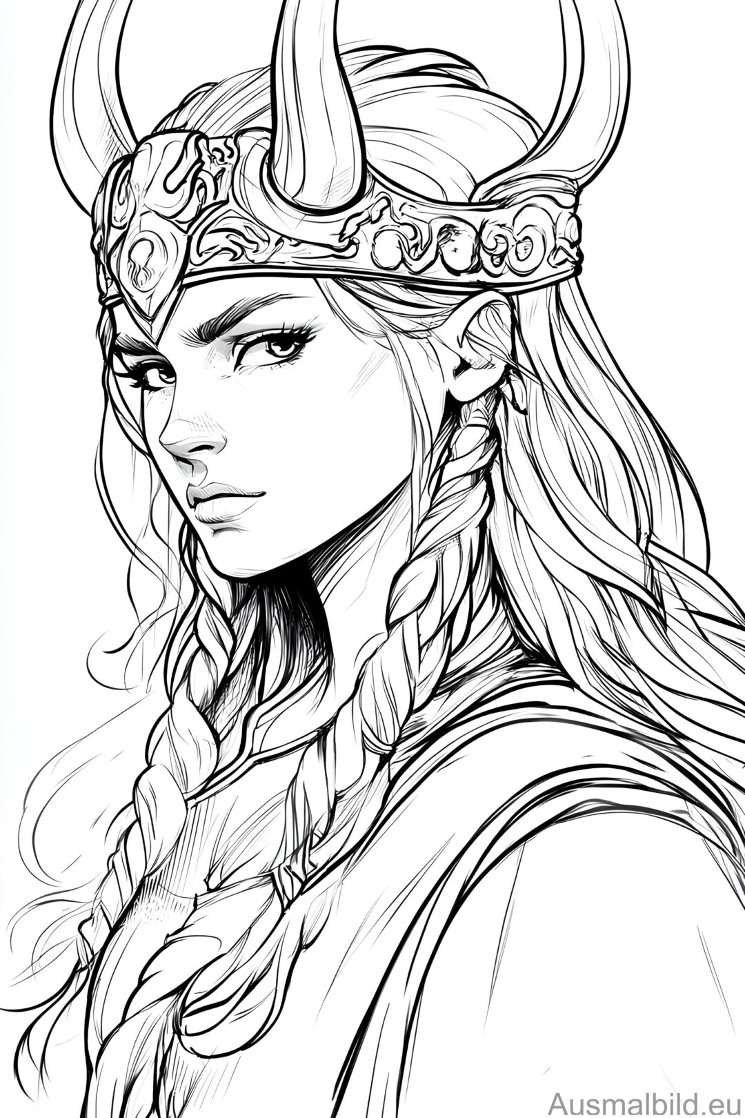 Wikingerin - Ausmalbild.eu