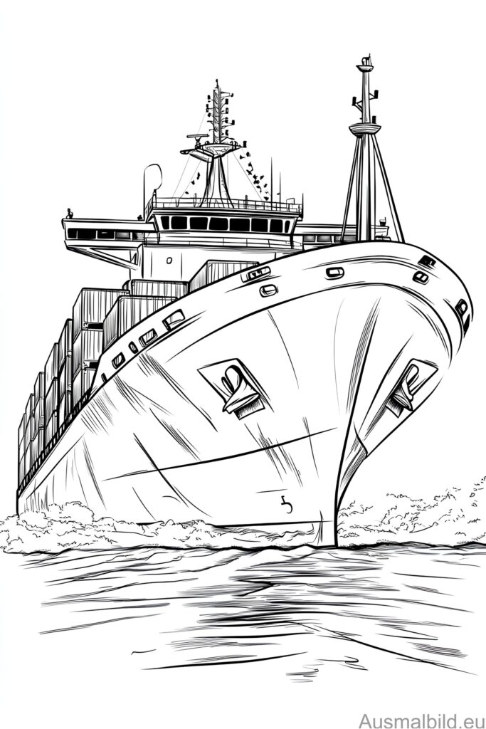 Containerschiff - Ausmalbild.eu