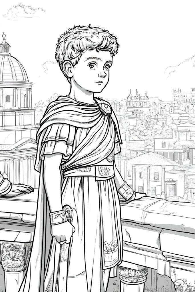Roman boy in ancient Rome - People - Ausmalbild.eu