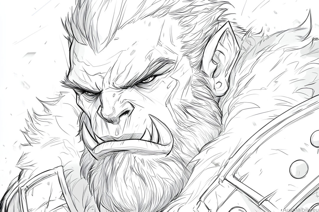 RPG Orc face - Fantasy - Ausmalbild.eu
