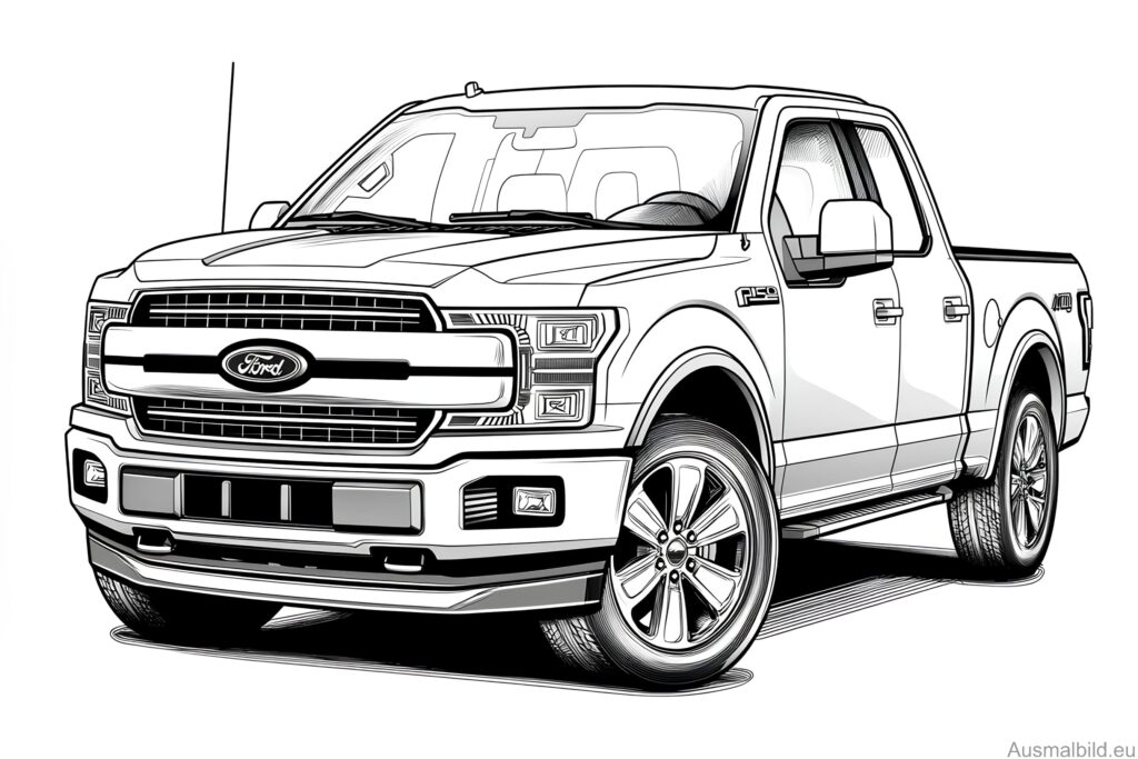 Ford F150 - Ausmalbild.eu