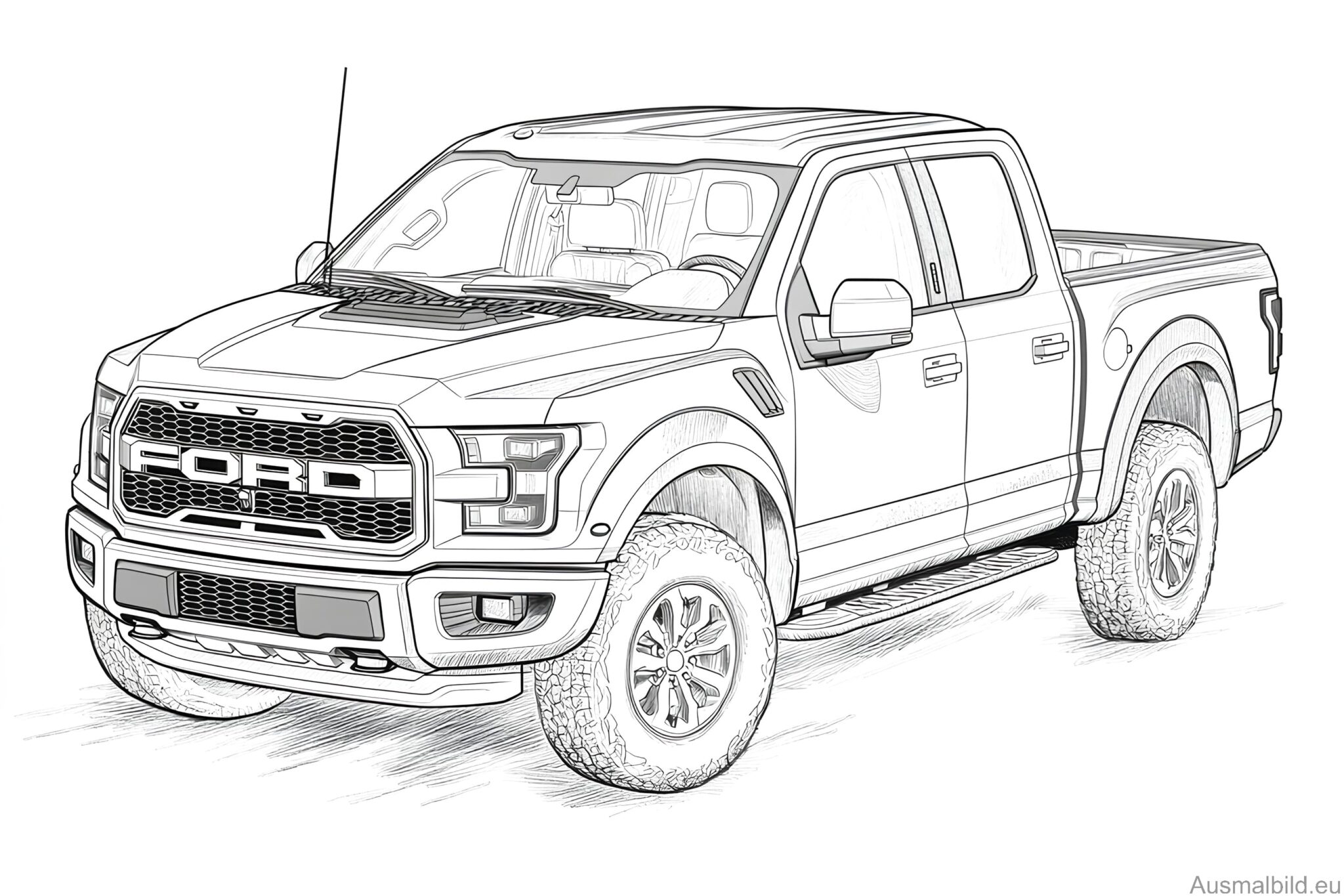 Ford F150 Pickup - Ausmalbild.eu