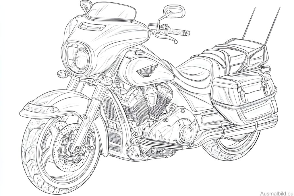 Honda Goldwing - Motorcycle - Ausmalbild.eu