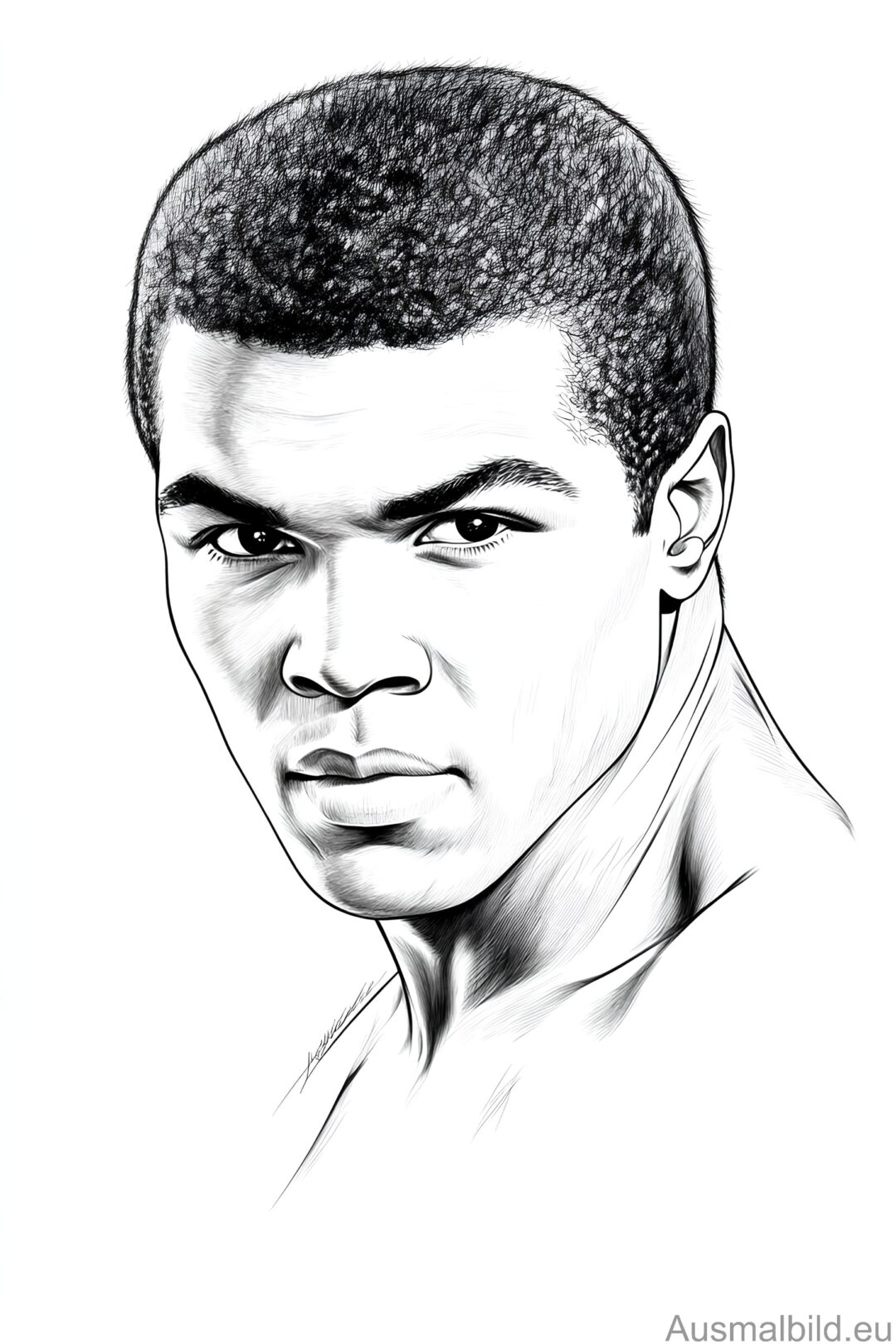 Muhammad Ali coloring picture - People - Ausmalbild.eu