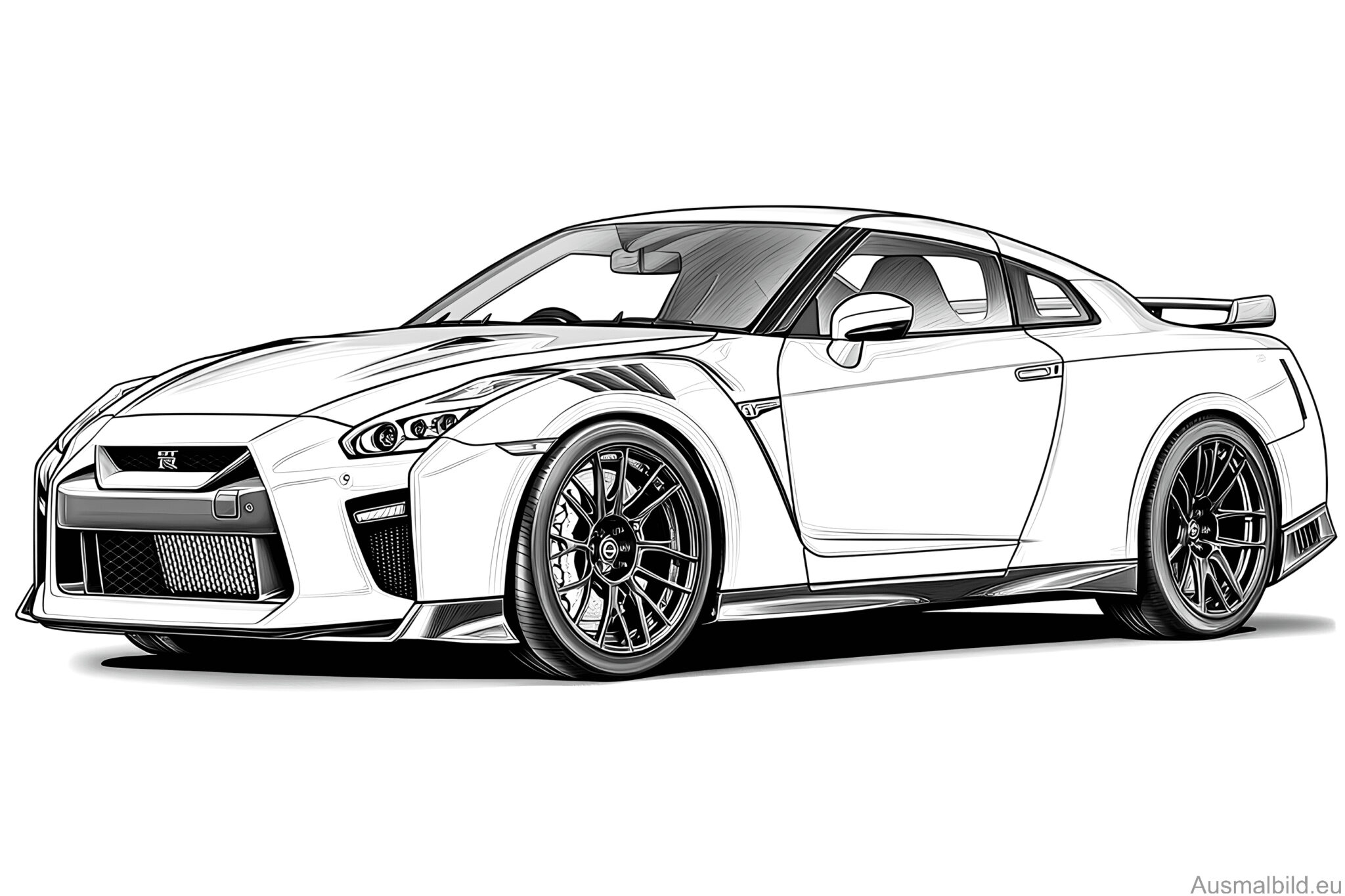 Nissan GT-R 2 - Cars - Ausmalbild.eu