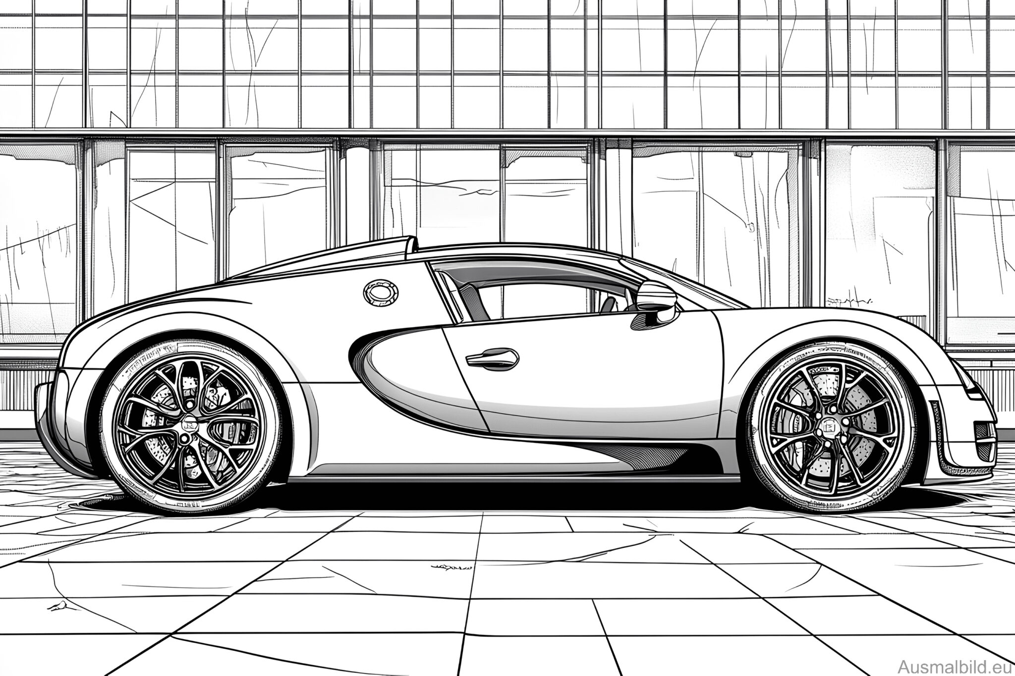 Bugatti Veyron - Autos - Ausmalbild.eu
