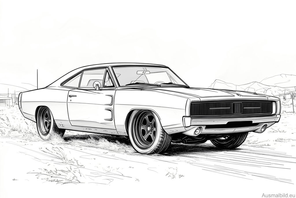 Dodge Charger Ausmalbild - Autos - Ausmalbild.eu