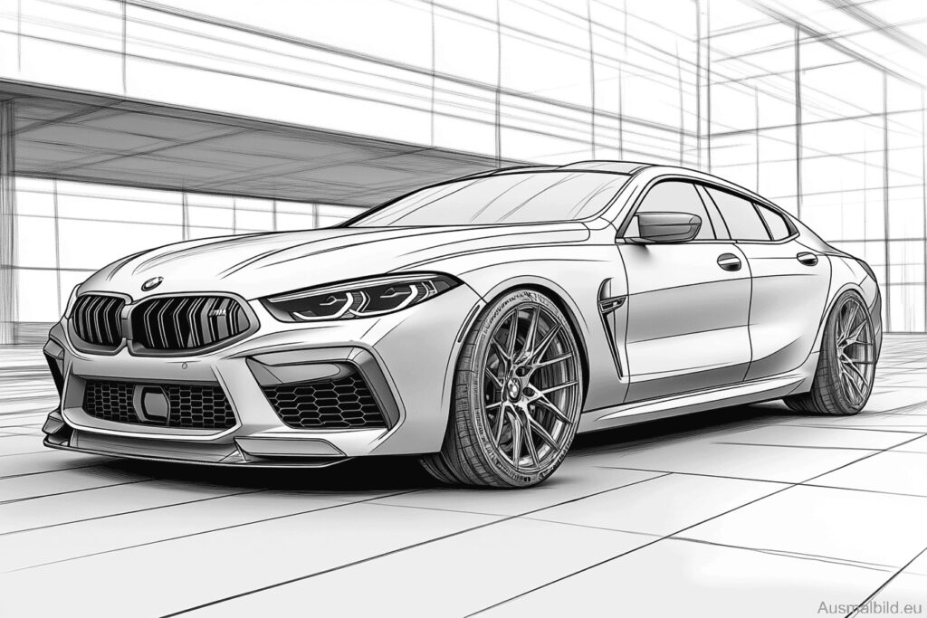 BMW M8 Gran Coupé - Ausmalbild.eu