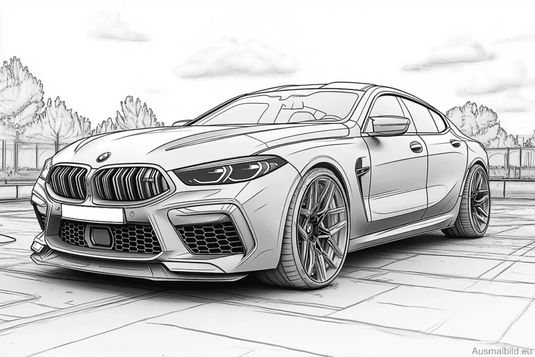 BMW M8 Gran Coupé - Ausmalbild.eu