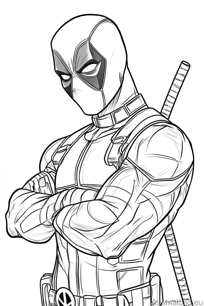 Deadpool - Cartoon & Comic - Ausmalbild.eu